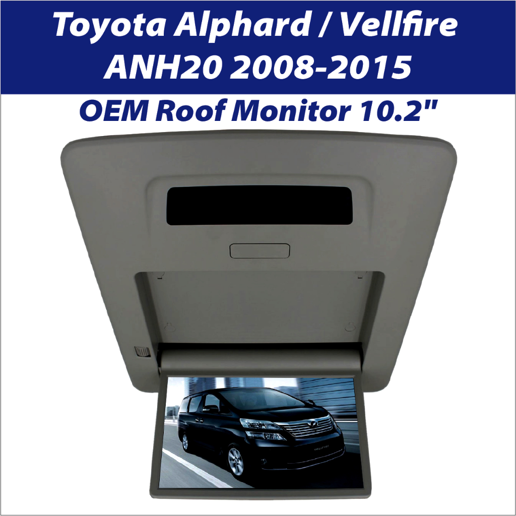 OEM Toyota Alphard / Vellfire ANH20 2008-2015 Roof Monitor 10.2" GREY ...
