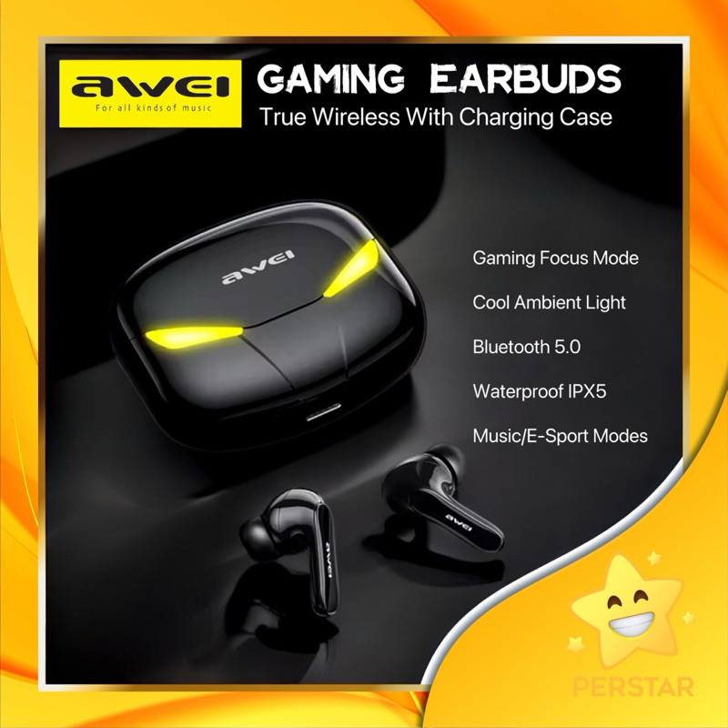 AWEI T35 Gaming Earbuds Bluetooth 5.0 with ENC Function | Shopee Malaysia