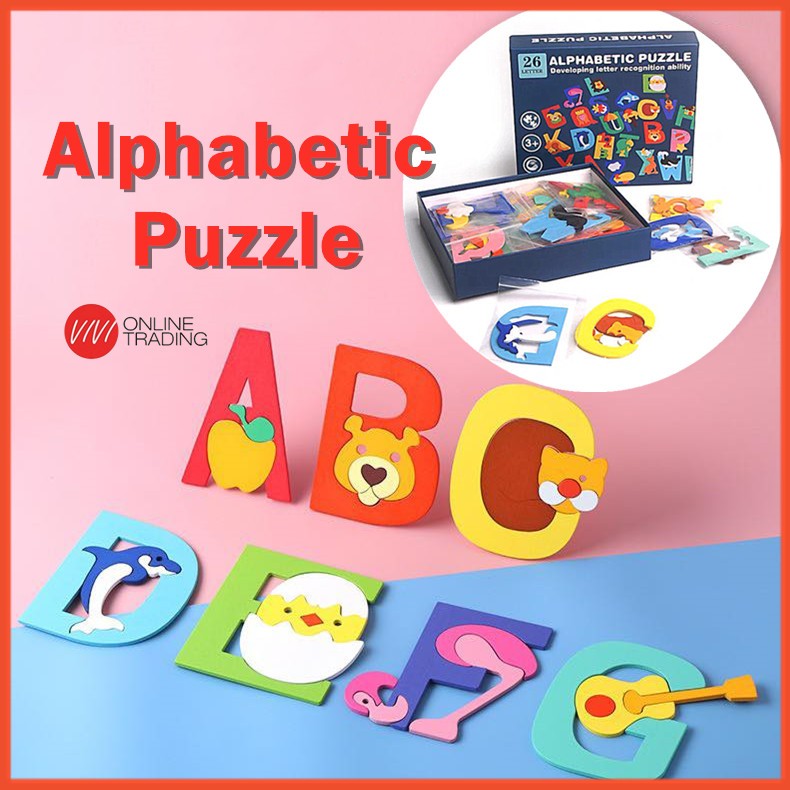 ABC Alphabet Puzzle Word Jumble Games Wooden ABC word Puzzle early ...