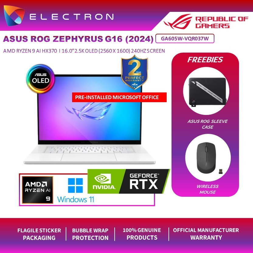 Asus ROG Zephyrus GA605W-VQR037W OLED 16'' 2.5K+ 240Hz(Ryzen AI 9 HX ...