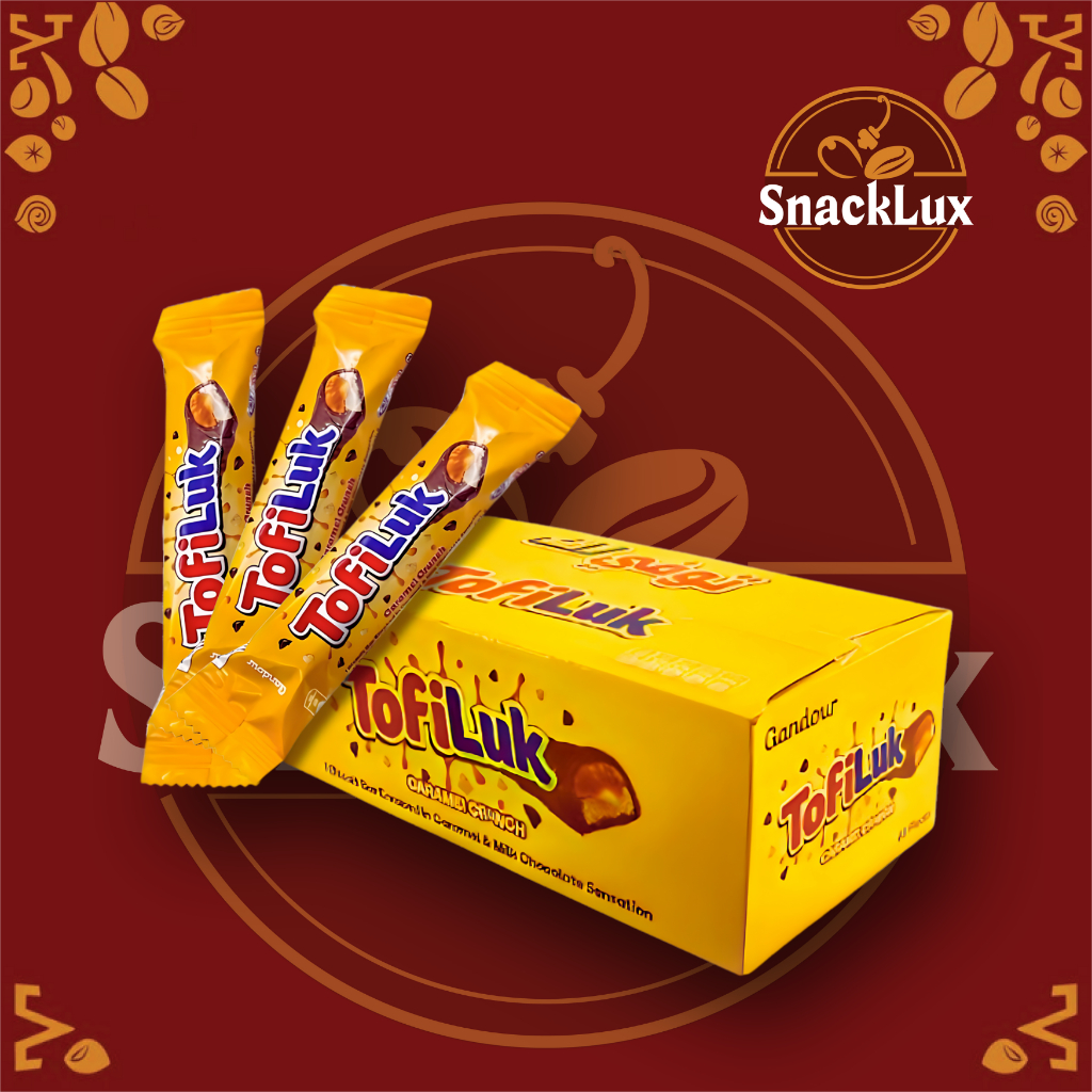 Tofiluk Caramel Crunch Chocolate (Coklat Biskut) - Box of 48 single ...