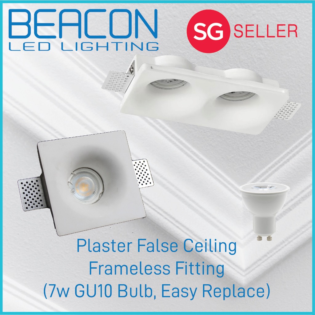 Beacon LED (Modern Design) Gypsum Frameless Plaster False Ceiling ...