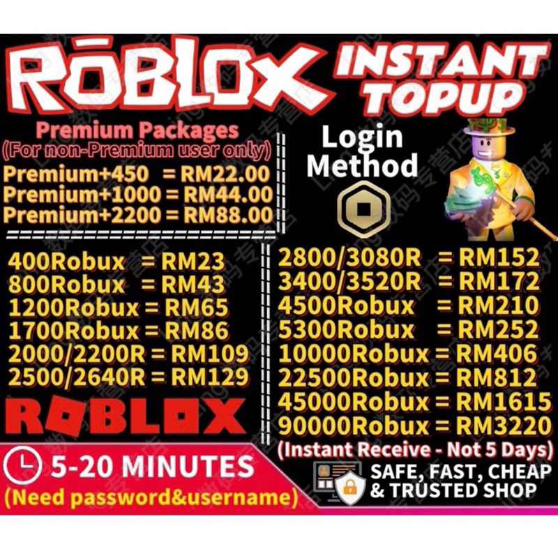 Roblox Gift Card Instant Robux Robox xbox pc | Shopee Malaysia