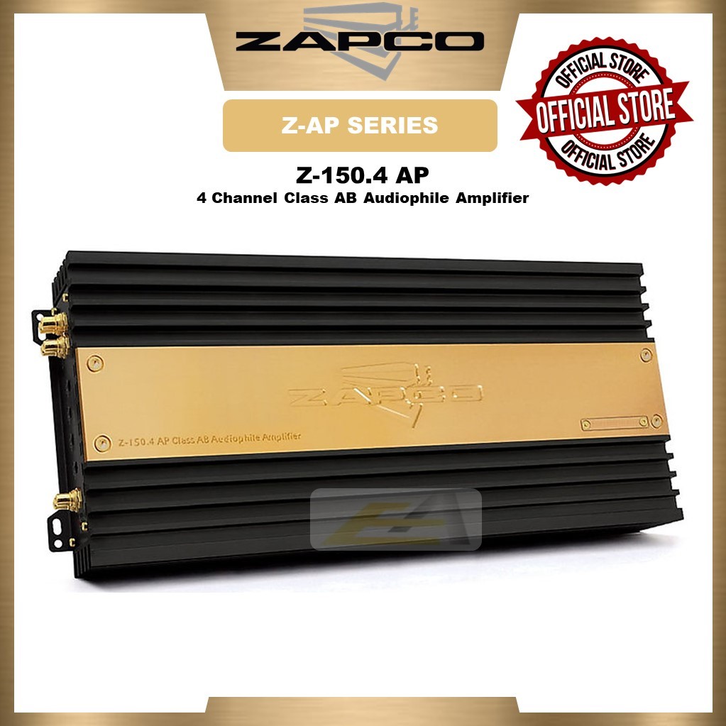ZAPCO | Car Audio 4 Ch Class AB Audiophile Amplifier | Z-AP Series | Z ...