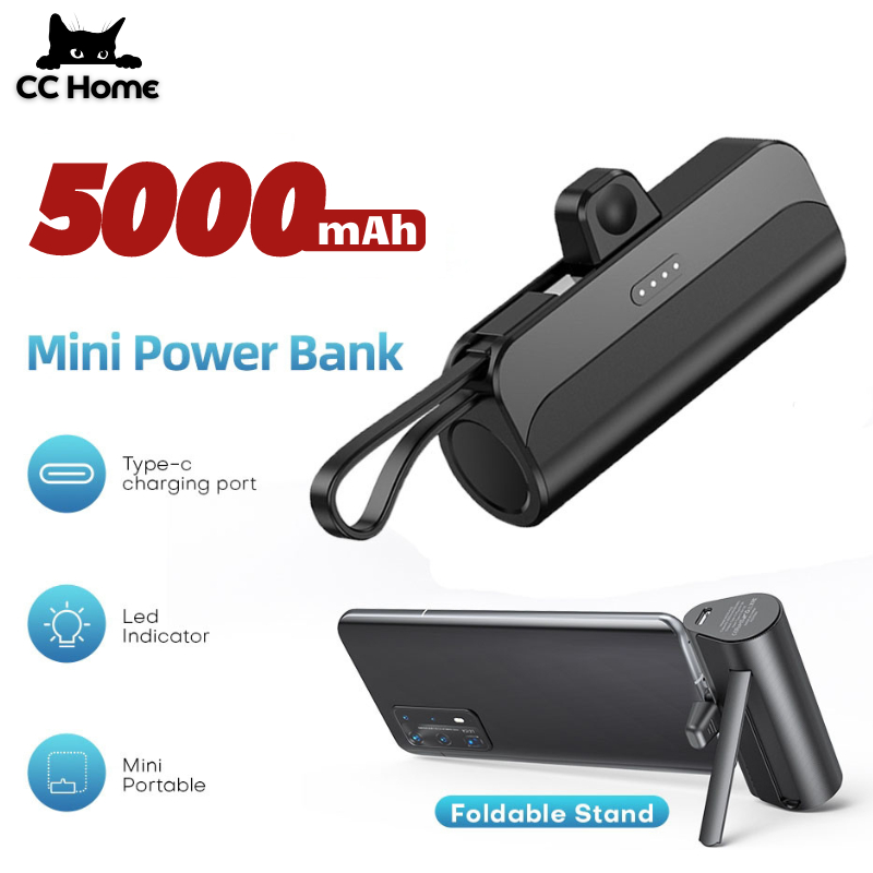 2 in 1 Portable Power Bank 5000mAh LED Display Capsule Power Bank Fast ...