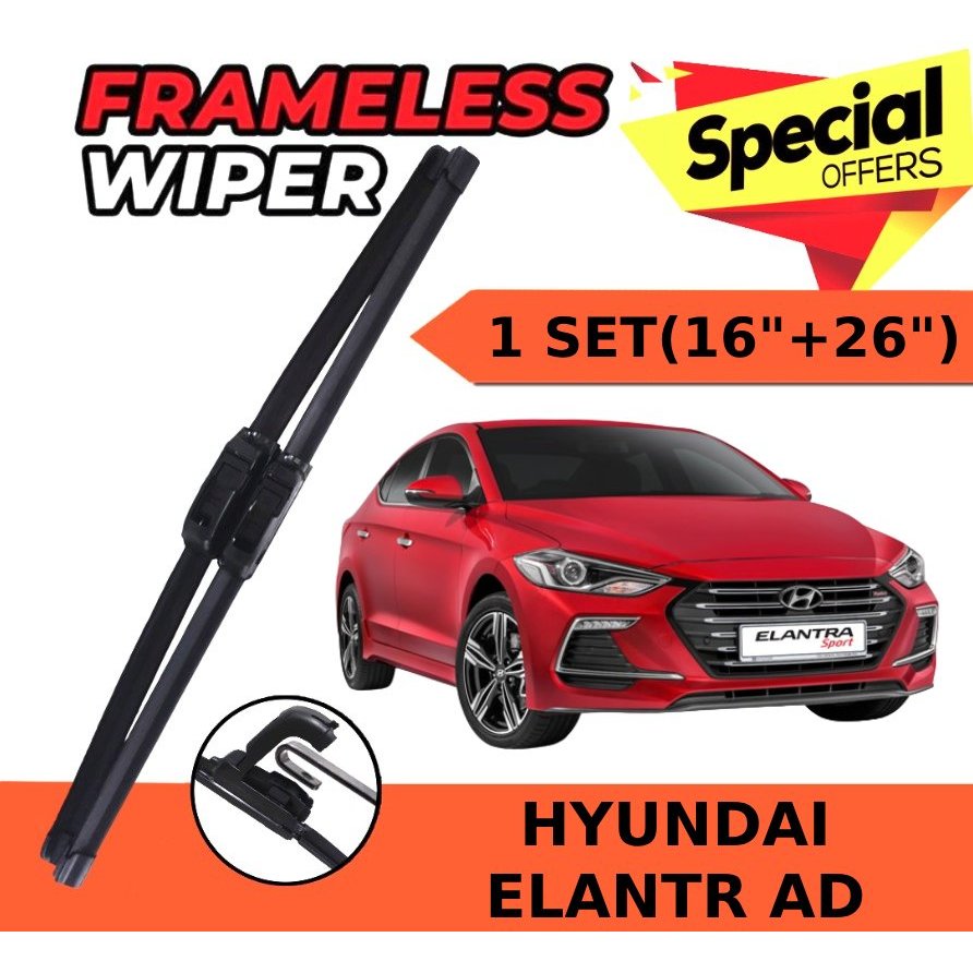 NEW CAR WIPER HYUNDAI ELANTRA AD WIPER 1SET (16"+26") WIPER ELANTRA ...