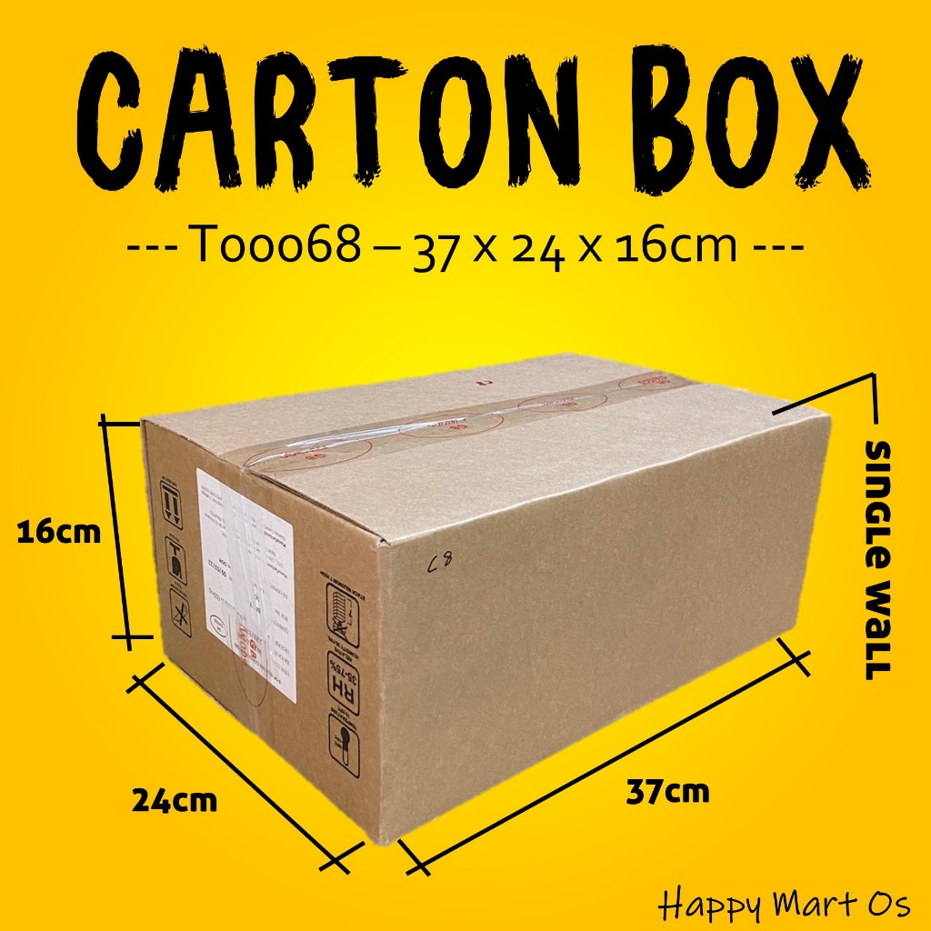 Carton Box 37 x 24 x 16 cm Packaging Box Packing Box Paper Boxes Kotak ...