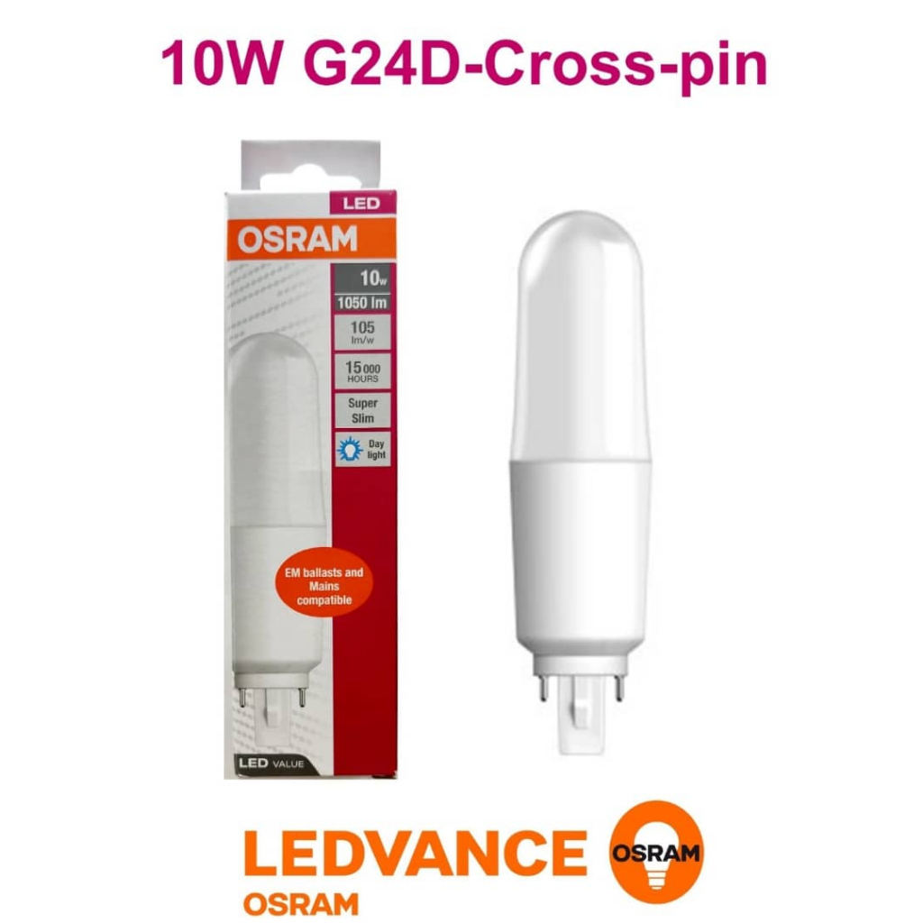 OSRAM Ledvance 10W/12W G24d LED Value Stick PLC Lamp Cross 2Pin, 3000K/4000K/6500K 230V | Shopee ...