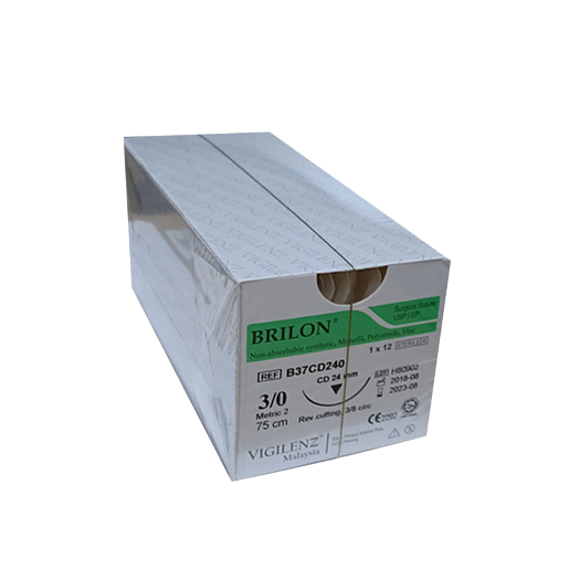 Vigilenz Brilon® Blue USP 3/0(B37CD240) & USP 4/0(B47CD190) Suture (Box ...