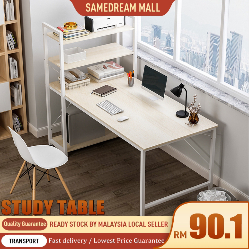 SAME 120CM Study Table With BookShelf Home Office With Storage Study ...