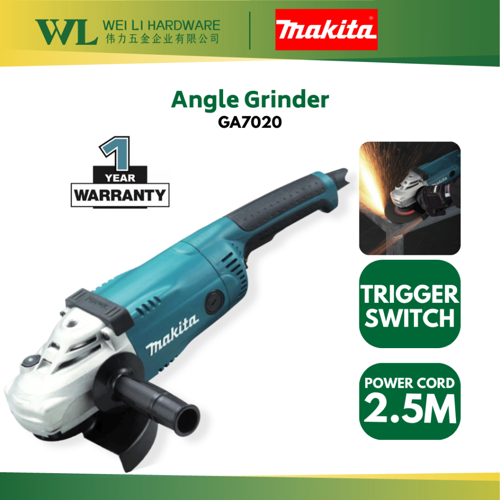 Makita GA7020 7" Angle Grinder 2200W / Mesin Grander 7inch / 180mm ...