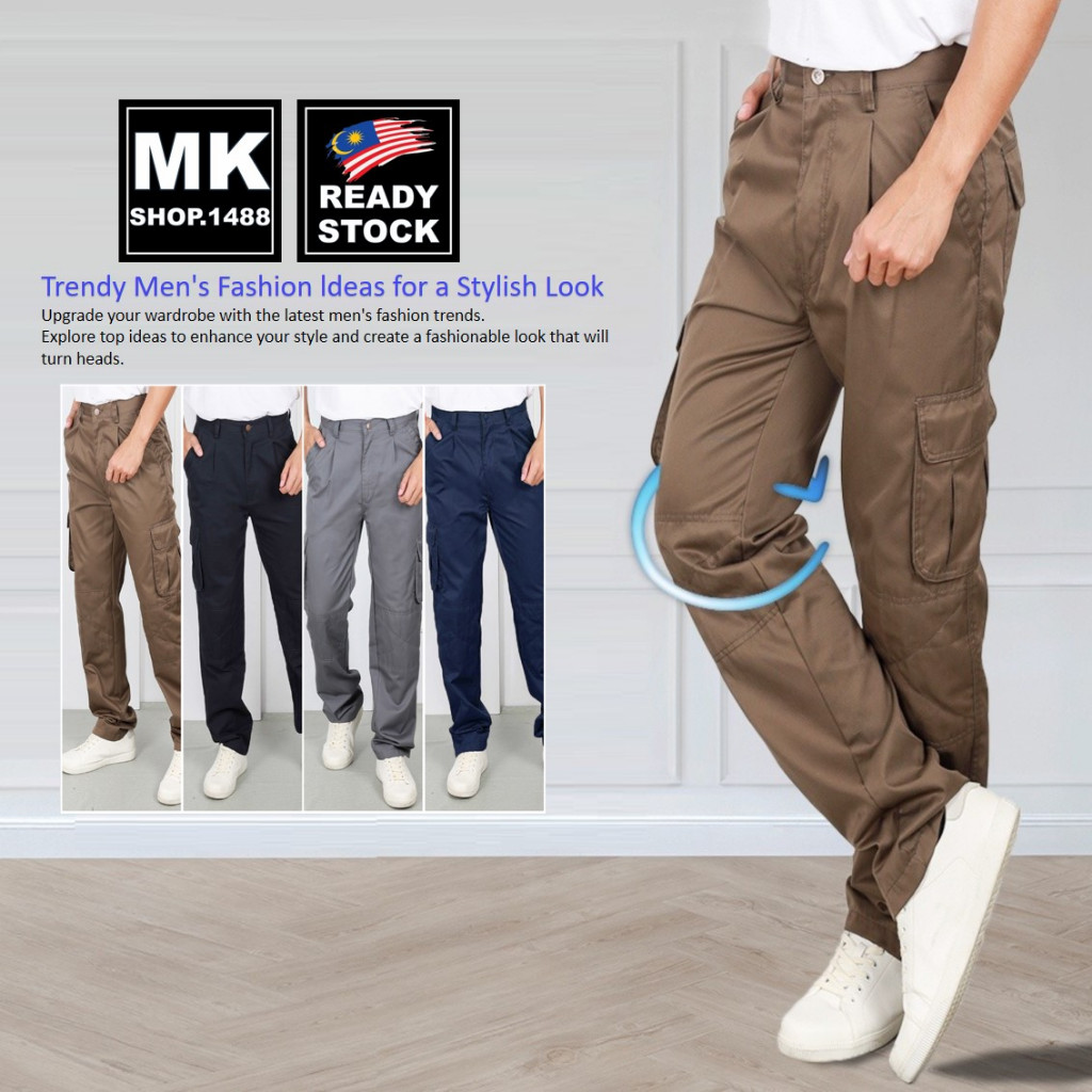 MK cargo pants men 6 pocket plus size cargo pants hevy duty hard work ...