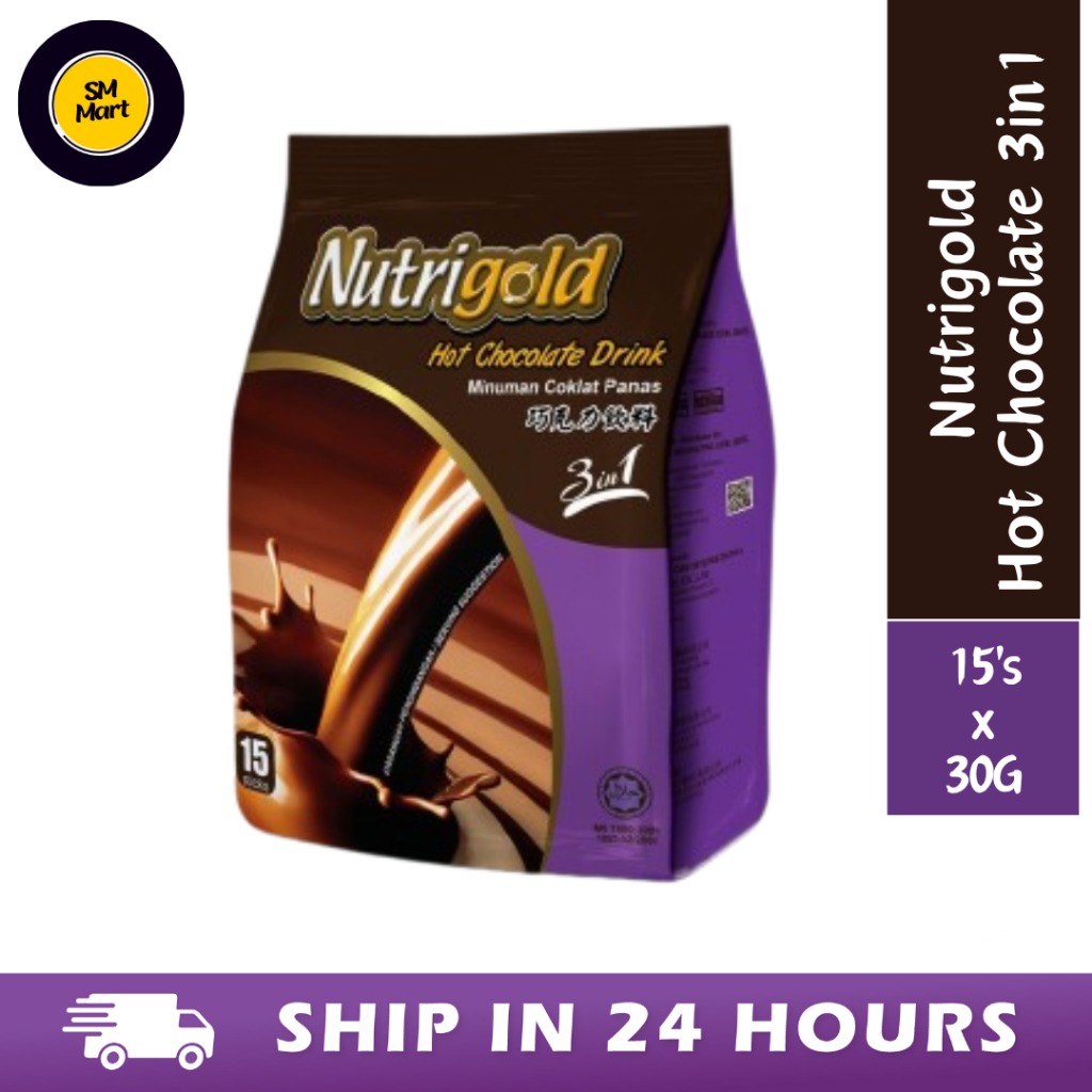 Chocolate Drink Minuman Coklat 3 in 1 Nutrigold (15's x 30G) | Shopee ...