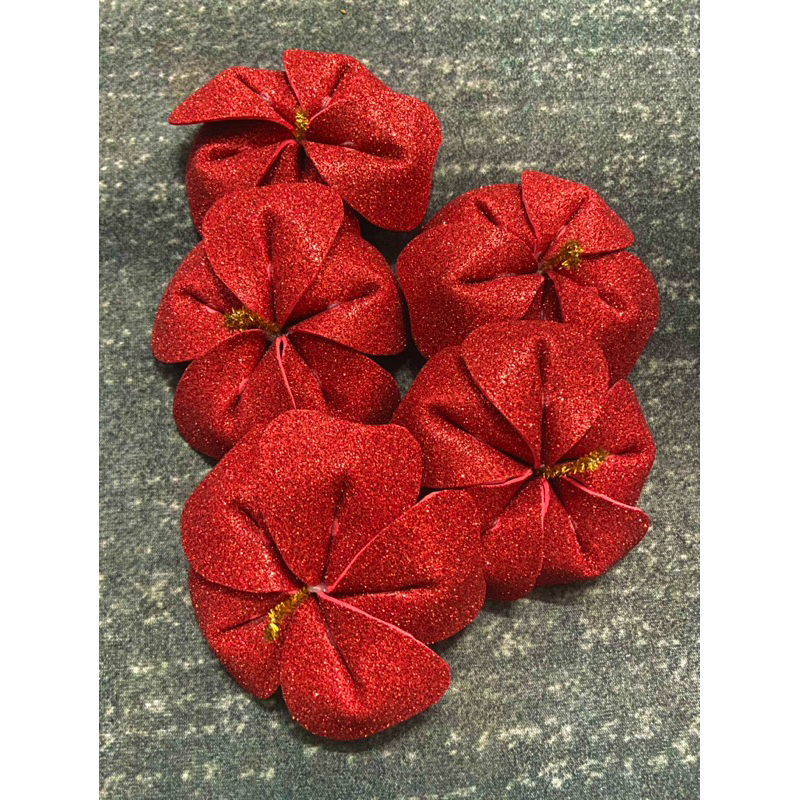 Bunga Raya Hiasan Merdeka Glitter With Pin and Without Pin | Shopee ...