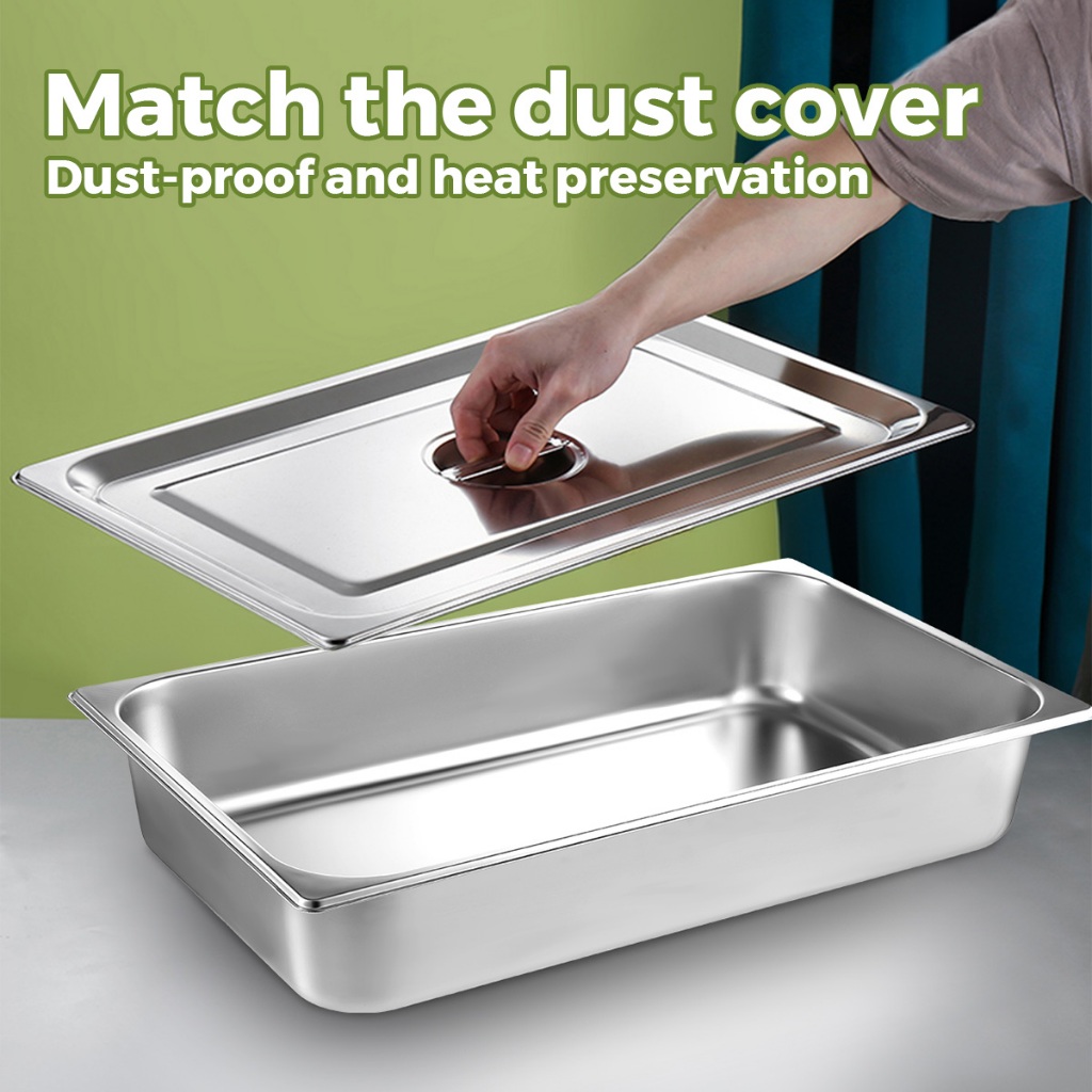 Stainless Steel 304 Tray Cover Bekas Makanan Tray Makanan Buffet Full ...