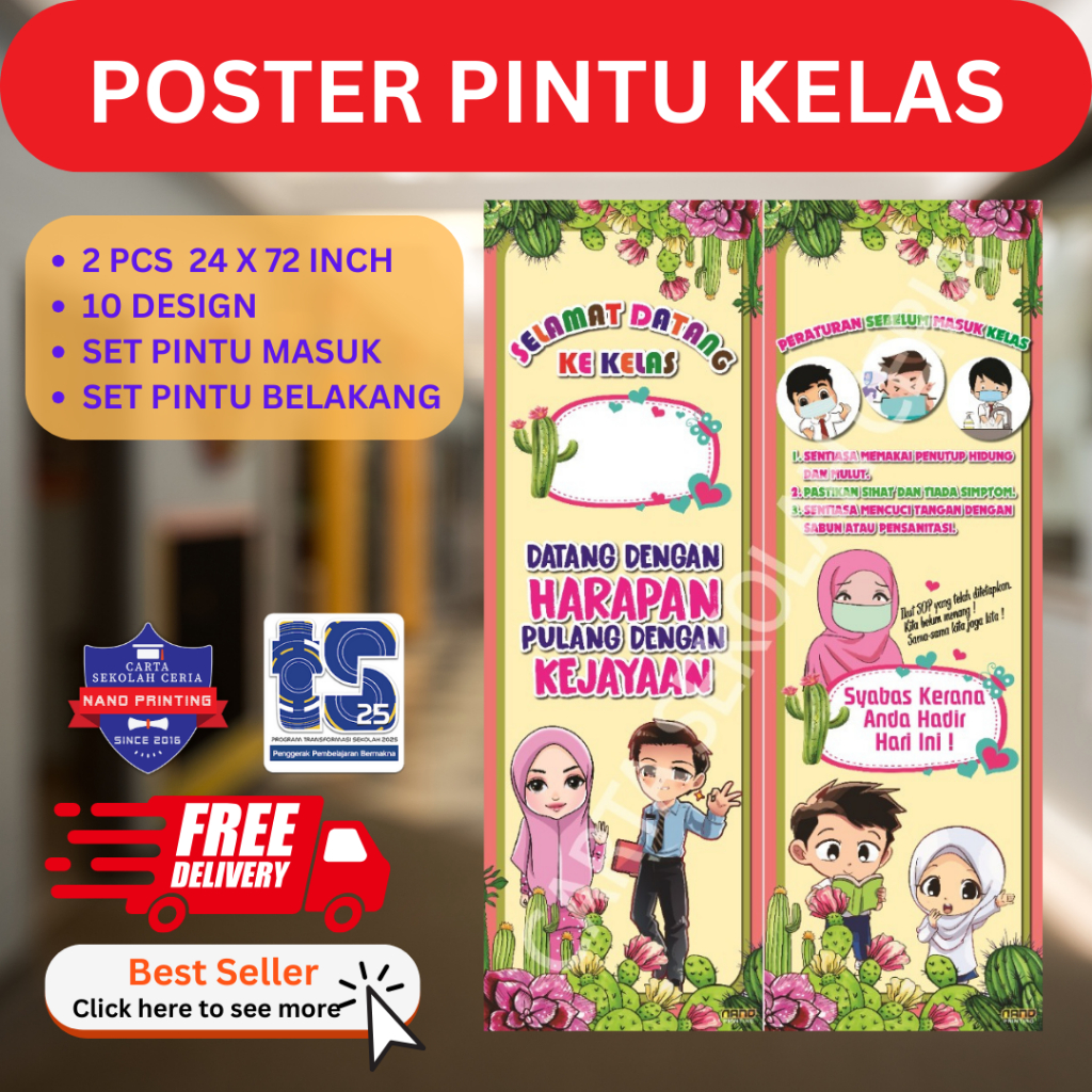 Set Poster Selamat Datang / Peraturan Kelas Pintu Kelas Full Pintu saiz ...