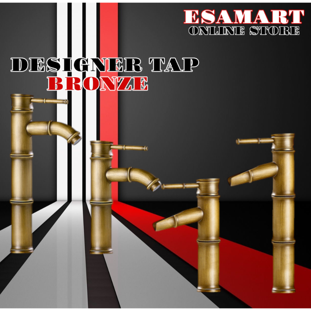 Brass Bamboo Shape Bathroom Designer Faucet Basin Mixer Tap Hot & Cold ...