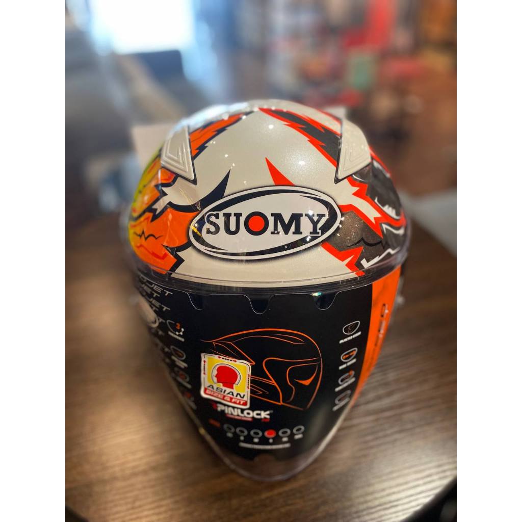 HELMET SUOMY SPEED JET DOUBLE VISOR BRAVE WHITE GRAPHIC | Shopee Malaysia