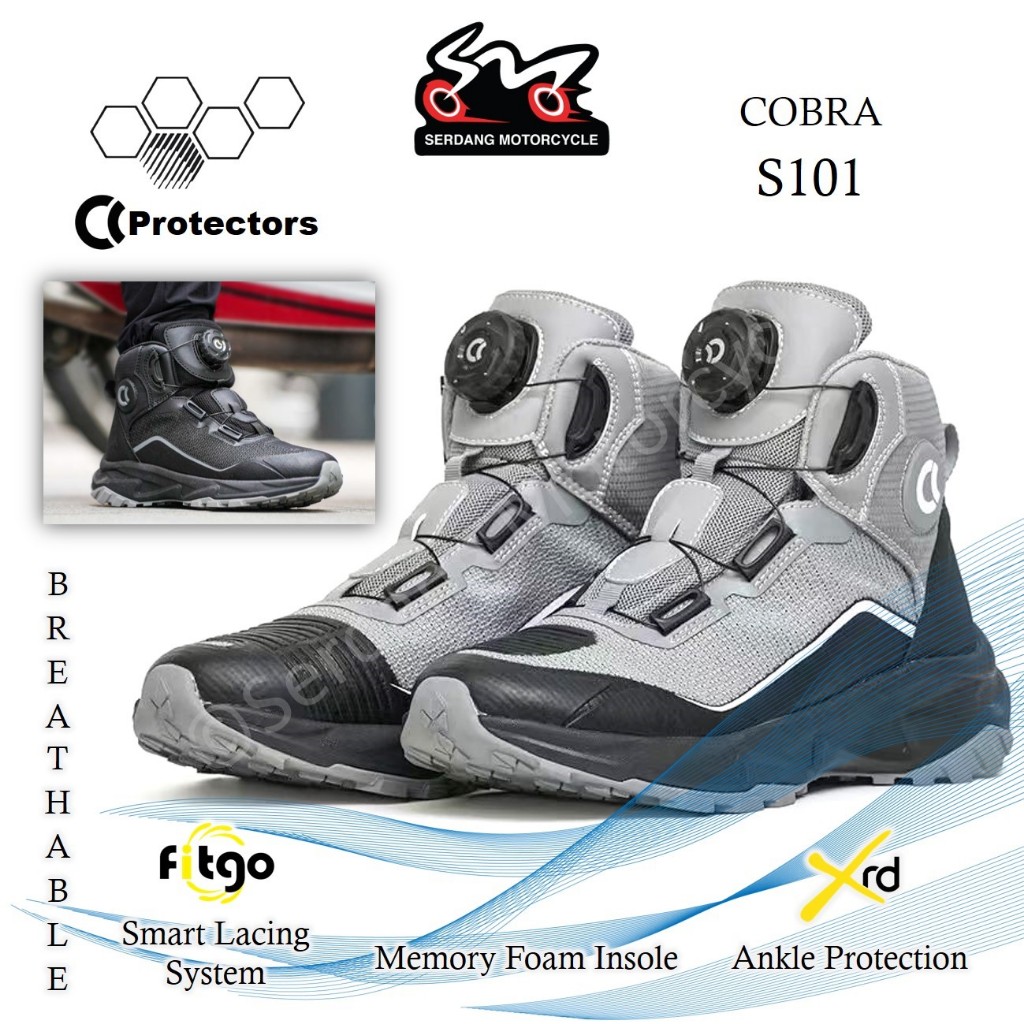 CC Protectors Cobra S101 Motorcycle Riding Boots Breathable Mesh ...