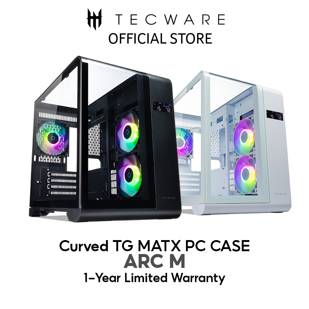 TECWARE ARC M ARGB CURVED TG M-ATX PC CASE - ( BLACK / WHITE ) | Shopee Malaysia
