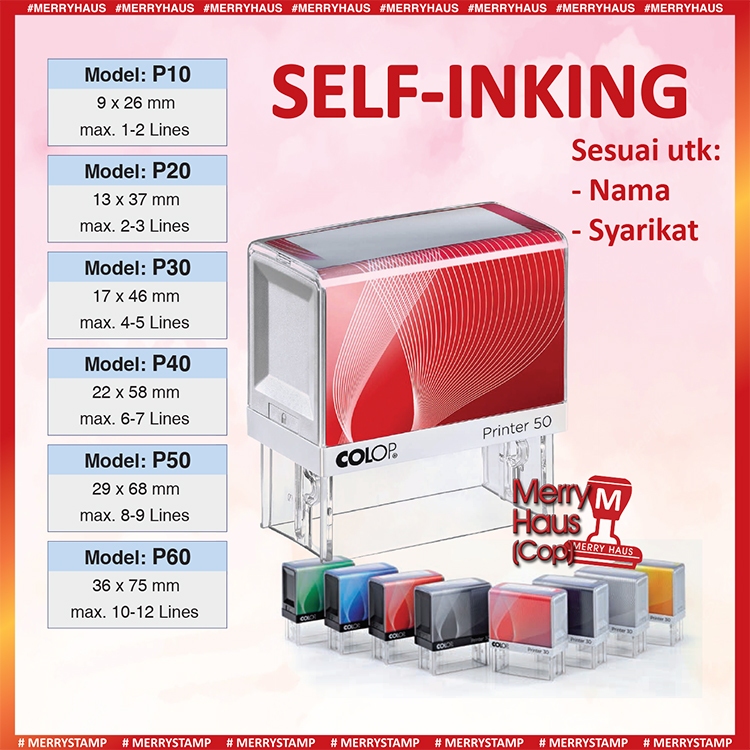 Rubber Stamp * COLOP Printer Line | Round Stamp Self-Inking Stamp Cop | Shopee Malaysia