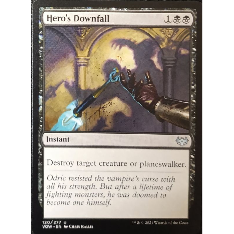Magic The Gathering : Hero's Downfall Uncommon Innistrad: Crimson Vow ...