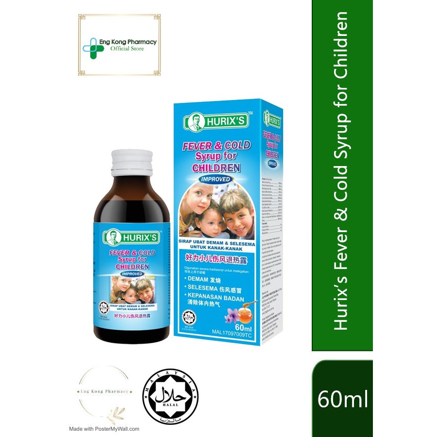 HURIX'S FEVER & COLD SYRUP FOR CHILDREN 60ML | Shopee Malaysia