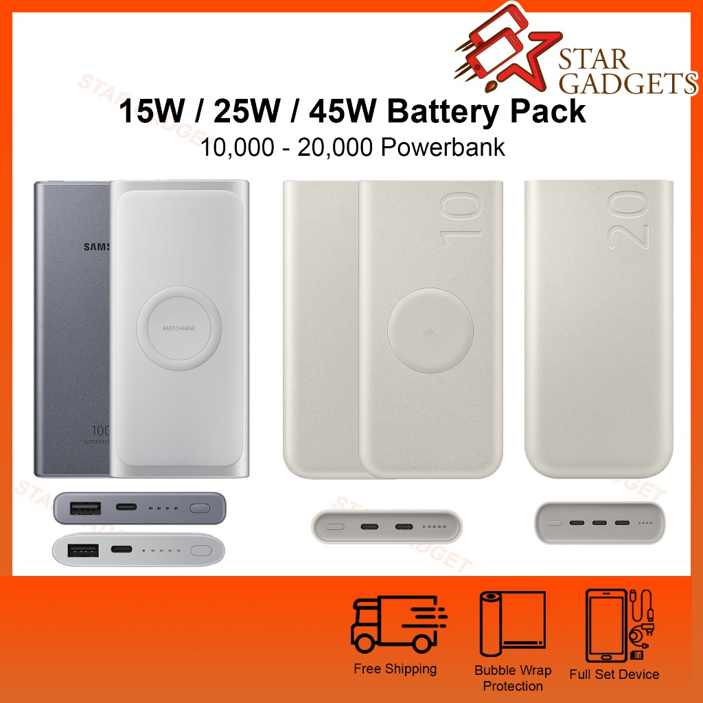 Samsung Battery Pack 15W 25W 45W POWERBANK 10,000-20,000mAh | 100% ...