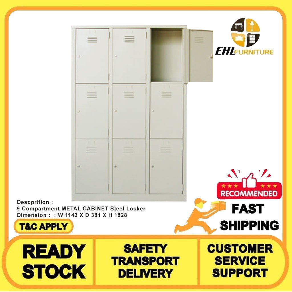 EHL FURNITURE - Almari / Locker Besi 9 Compartment Multipurpose Steel ...