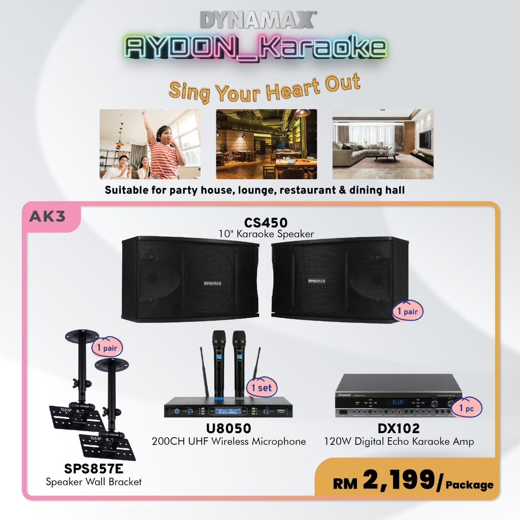 Home Karaoke Set DYNAMAX DX102 120W Professional Digital Home Karaoke ...