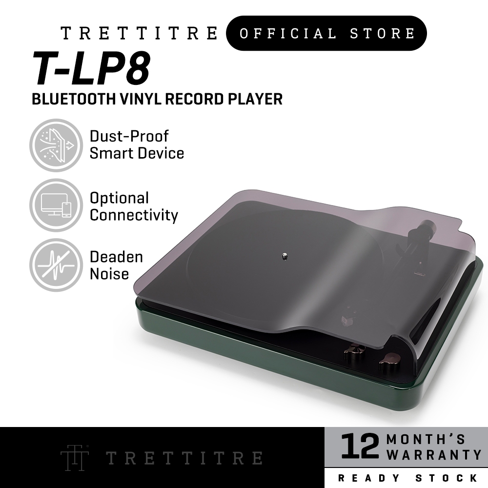 TRETTITRE T-LP8 Bluetooth Vinyl Record Player Bluetooth Connection With 33/45 RPM Adjustment ...