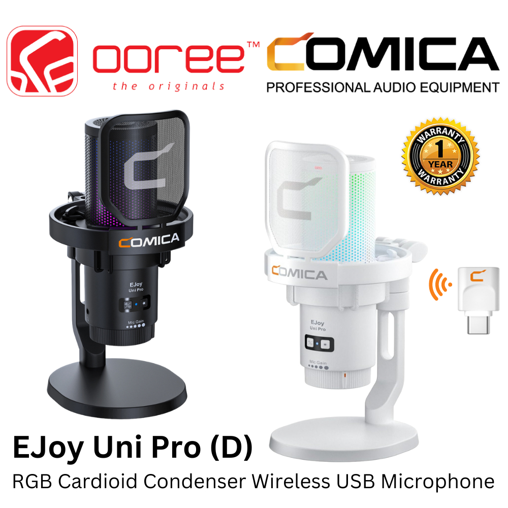 COMICA EJOY UNI PRO (D) RGB CARDIOID CONDENSER WIRELESS USB MICROPHONE ...