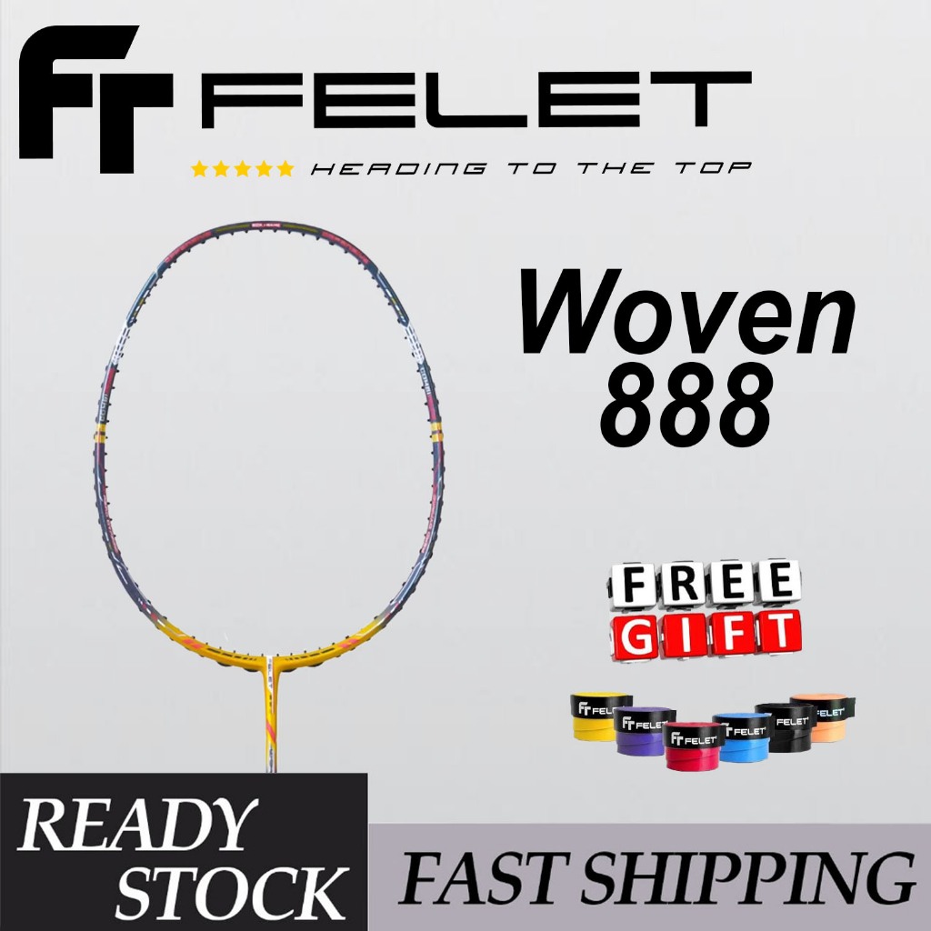 【Ready Stock】Felet Woven 888 3U/4U 86/82Gram 38LBS Racket Badminton ...