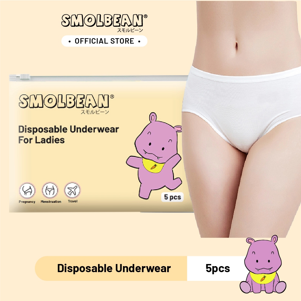 SMOLBEAN Disposable Underwear For Lady Soft Cotton Panties Maternity Travel Seluar Dalam Pakai ...