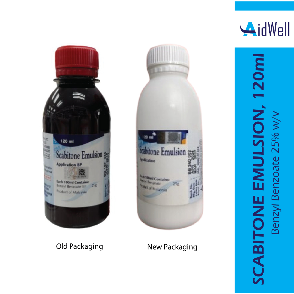 Scabitone Emulsion 120ml (Benzyl Benzoate 25%w/v) untuk Kudis Buta ...