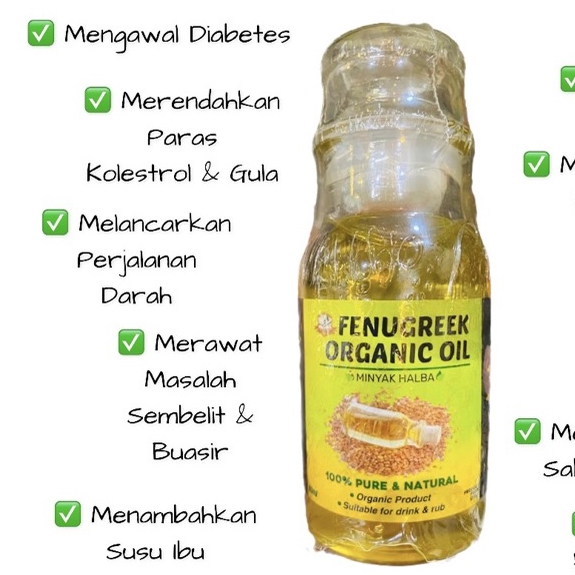 MINYAK HALBA ORGANIK 💯 (Fenugreek Oil) 60ml - HABIB AL MADINAH | Shopee ...