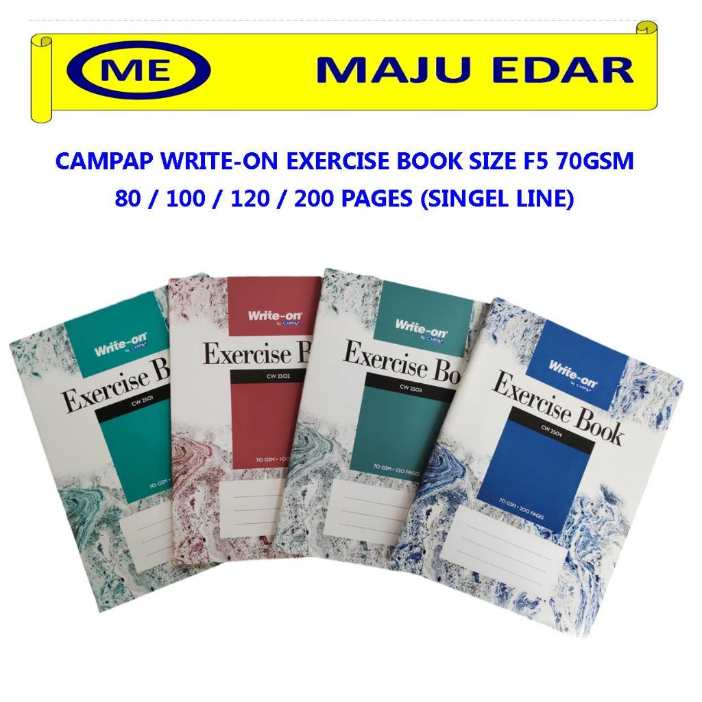 CAMPAP WRITE-ON EXERCISE BOOK 70GSM 80P 100P 120P 200P BUKU TULIS SINGLE LINE GARIS SATU ...
