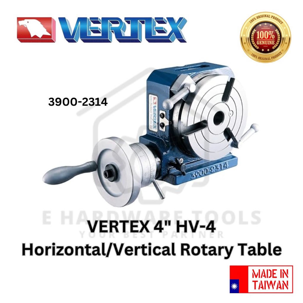 VERTEX TAIWAN 3900-2314 (HV-4) 4” Horizontal/Vertical Rotary Table ...