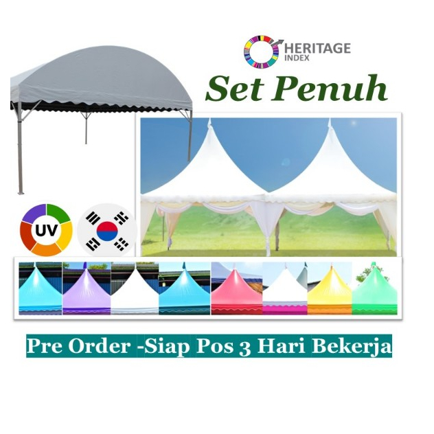 Full Set Siap Pos Khemah Arabian 20 x 20 PVC Tarpaulin Kanvas Korea ...