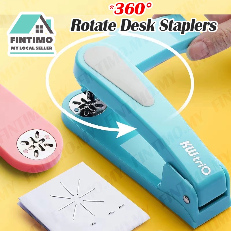 【MY】360° Rotating Stapler Rotatable Swivel Stapler Bullet 24/6 26/6 ...
