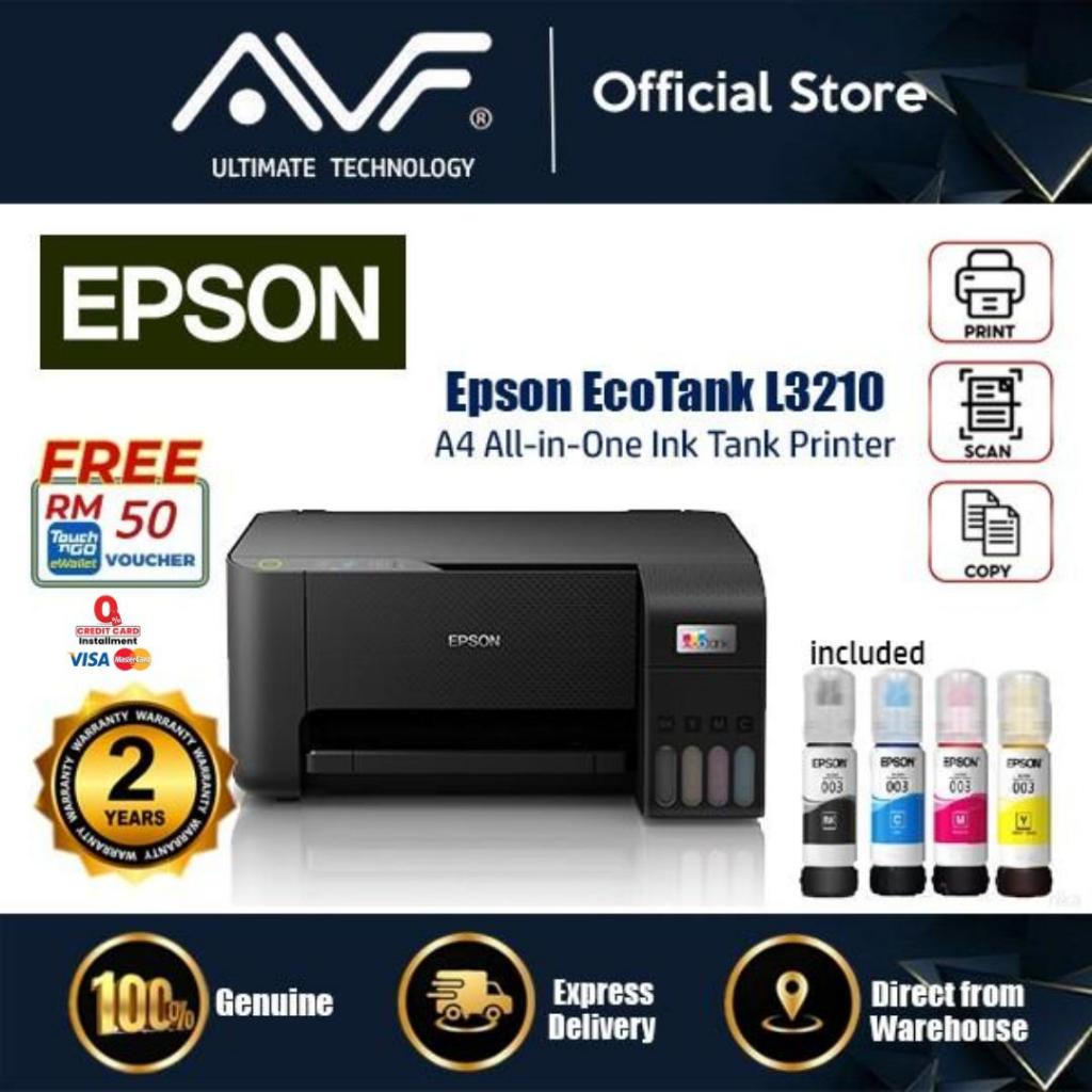 Epson EcoTank L3210 (Black) A4 All-in-One Ink Tank Printer with Ultra ...