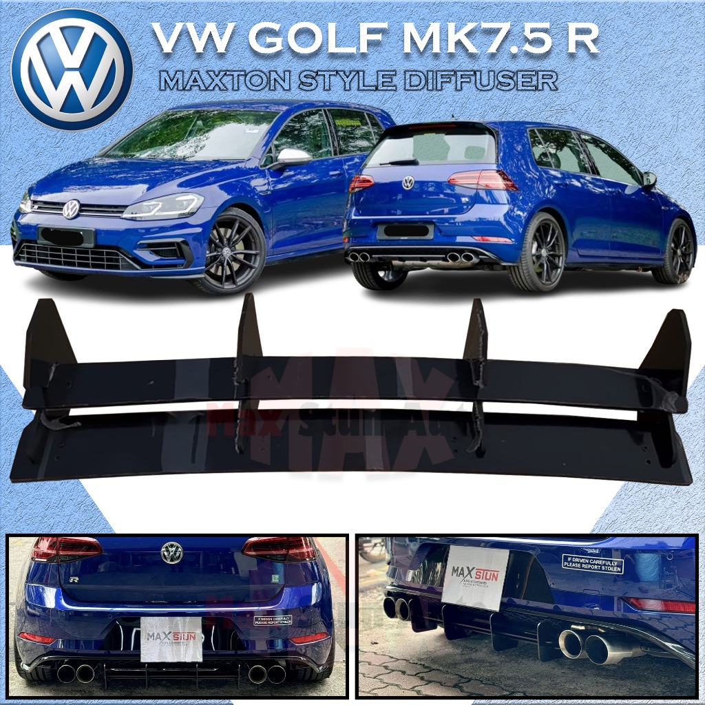 VOLKSWAGEN GOLF MK7.5 R MAXTON DESIGN REAR DIFFUSER VW GOLF 7.5R GOLF R MAXTON DIFFUSER MATERIAL ...