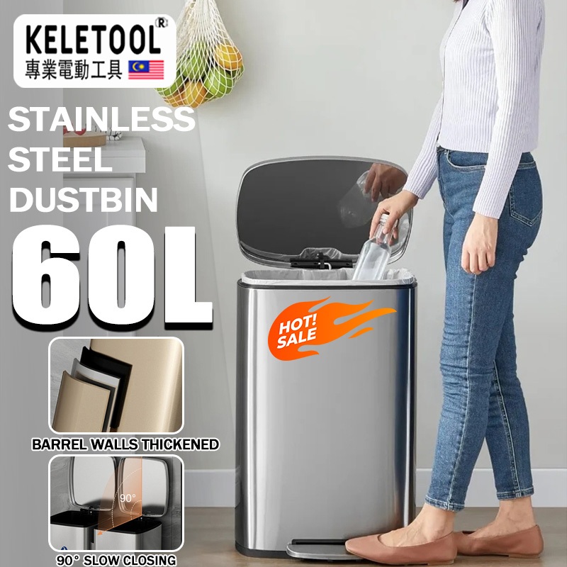 30L/38L/50L/60L Kitchen Dustbin stainless steel dustbin dustbin with ...