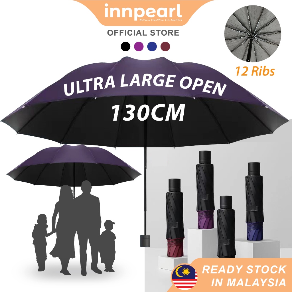 12 Ribs Ultra-Large Umbrella Anti-UV. Windproof 130CM Wide Manual ...