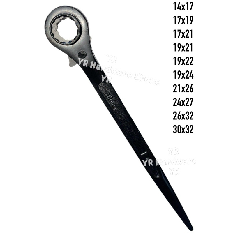 Scaffolding Ratchet Wrench 14x17 / 17x19 / 17x21 / 19x21 / 19x22 / 19x24 / 21x26 / 24x27 / 26x32 ...