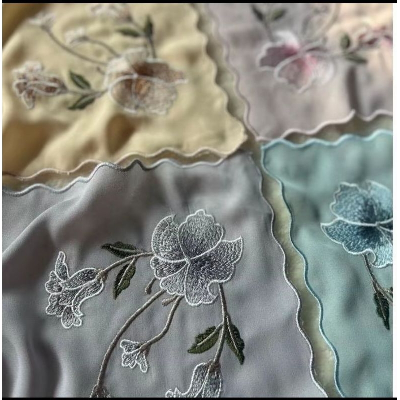 Shawl Sulam flower 2meter Exclusive Viral 2023 | Shopee Malaysia
