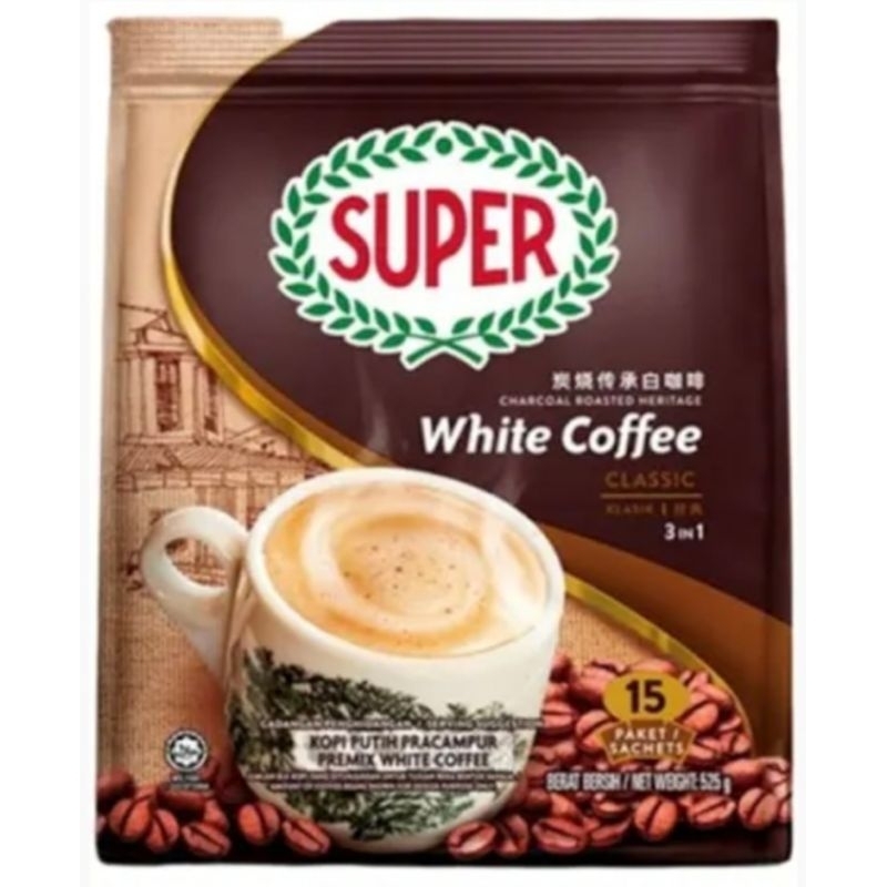 SUPER WHITE COFFEE CLASSIC 3 IN 1 525g (15s x 35g) | Shopee Malaysia