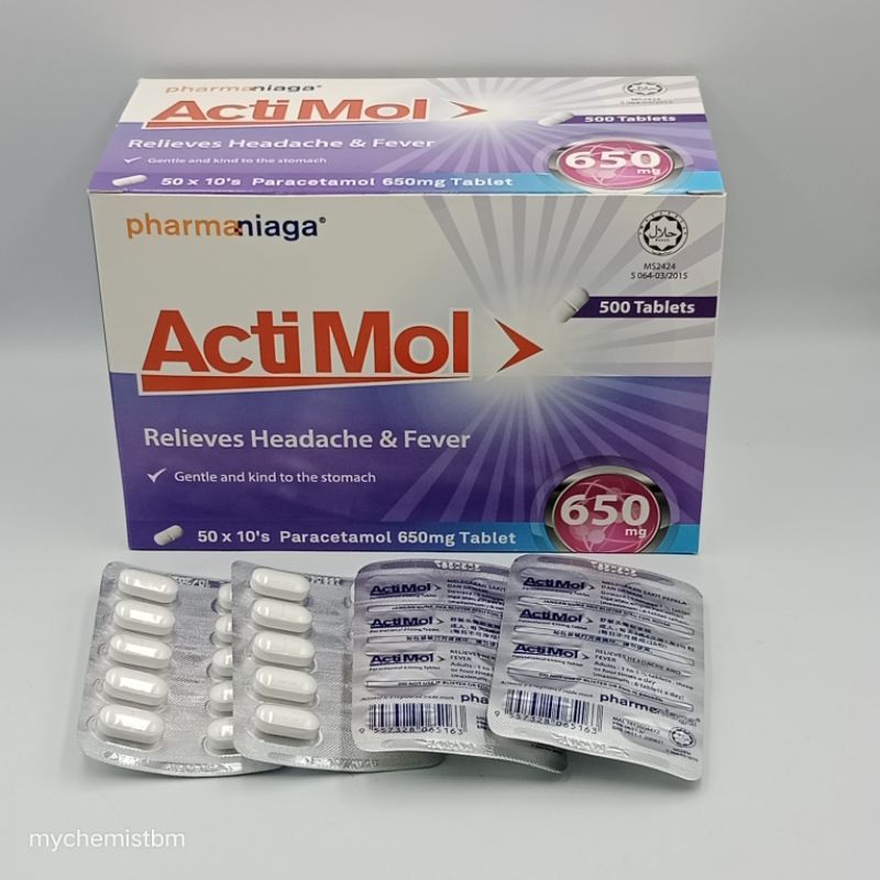 Actimol 650mg Tablets (Paracetamol) 100's/500's EXP 11/26 | Shopee Malaysia