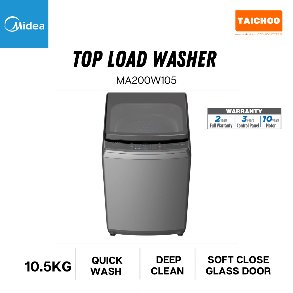 Midea Top Load Washing Machine 10.5KG MA200W105 | Shopee Malaysia