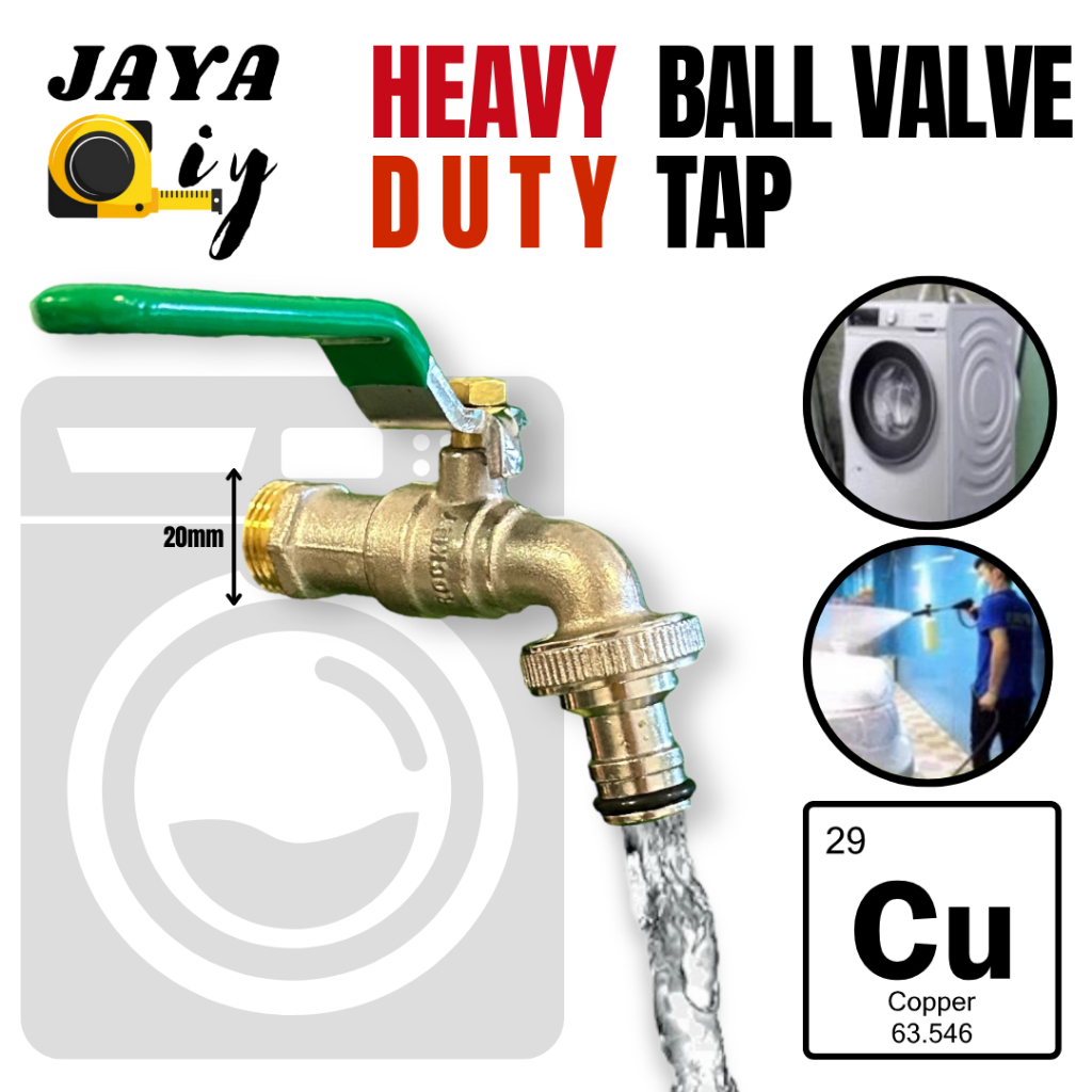 [FULL BRASS] 1/2'' Multipurpose Ball Valve Bib Tap Wall Mounted ...